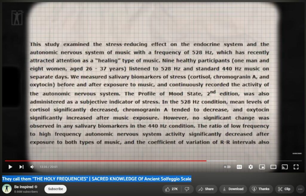 528 Hz and 8 other tones in Solfeggio – Dr Leonard Horowitz ...